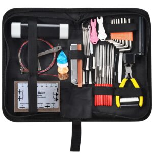 74 Pcs Guitar Tools Kits Repair Setup Maintenance Adjustments Cleaning DIY for Electric Guitar, Ukulele, Bass Banjo & Other Stringed Instruments Beginner Professionals Luthier Easy Use GAT-188