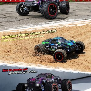 HAIBOXING 1/18 Scale Brushless Fast RC Cars 18859A, 4WD Off-Road Remote Control Trucks 48 KM/H Speed for Adults and Kids Boys, All Terrain Truck Toys Gifts with Extra Shell and Battery 40+ min Play