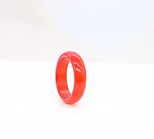 FUTIMELY Carnelian Crystal Healing Ring Natural Carnelian Gemstone Band Ring Red Agate Smooth Round Donut Jewelry for Women Girls (6)