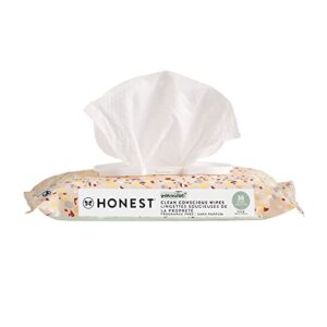 the honest company clean conscious unscented wipes | over 99% water, compostable, plant-based, baby wipes | hypoallergenic for sensitive skin, ewg verified | terrazzo, 36 count