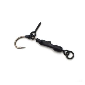 xiaosaku fish hooks 4 pcs carp fishing hair rigs tied rig carp fishing hook fishing tackle accessories fish hook set (color : ring swivel size 6)