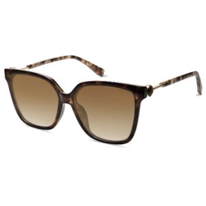 sojos trendy square sunglasses for women fashion uv protection lens womens sunnies sunglasses sj2196 with dark tortoise frame/brown grading lens