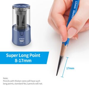 AFMAT Long Point Pencil Sharpener, Auto Stop & Fast Sharpening, Electric Pencil Sharpener for Artists, Super Long Point, Charcoal Pencil Sharpener Plug in for φ6-12mm Drawing/Sketching/Colored Pencils