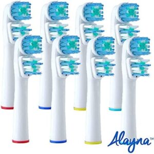 Replacement Brush Heads Compatible with OralB Braun- Best Double Clean, Pack of 8 Electric Toothbrush Replacement Heads- for Oral B Pro, 1000, 8000, 9000, Adults, Kids, Vitality, Dual Plus!