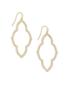 kendra scott abbie open frame earring in 14k gold-plated brass, fashion jewelry for women, gold