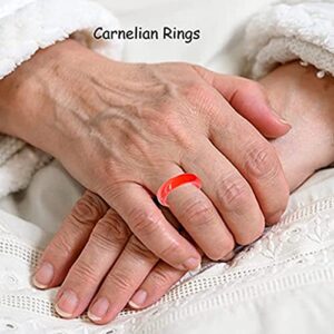 FUTIMELY Carnelian Crystal Healing Ring Natural Carnelian Gemstone Band Ring Red Agate Smooth Round Donut Jewelry for Women Girls (6)