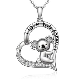 lovgifset sterling silver koala necklace cute koala bear pendant necklaces for women koala gifts bear jewelry i love you forever