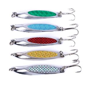 fishing lures,fishing spoons,trout lures,bass lures,2.75inch/.074oz,5-piece box,applicable to various waters,suitable for many kinds of fish,fishing spoons lures