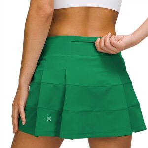 mcedar athletic tennis golf skorts skirts for women with pocket workout running sports pleated skirts casual green lagoon/8