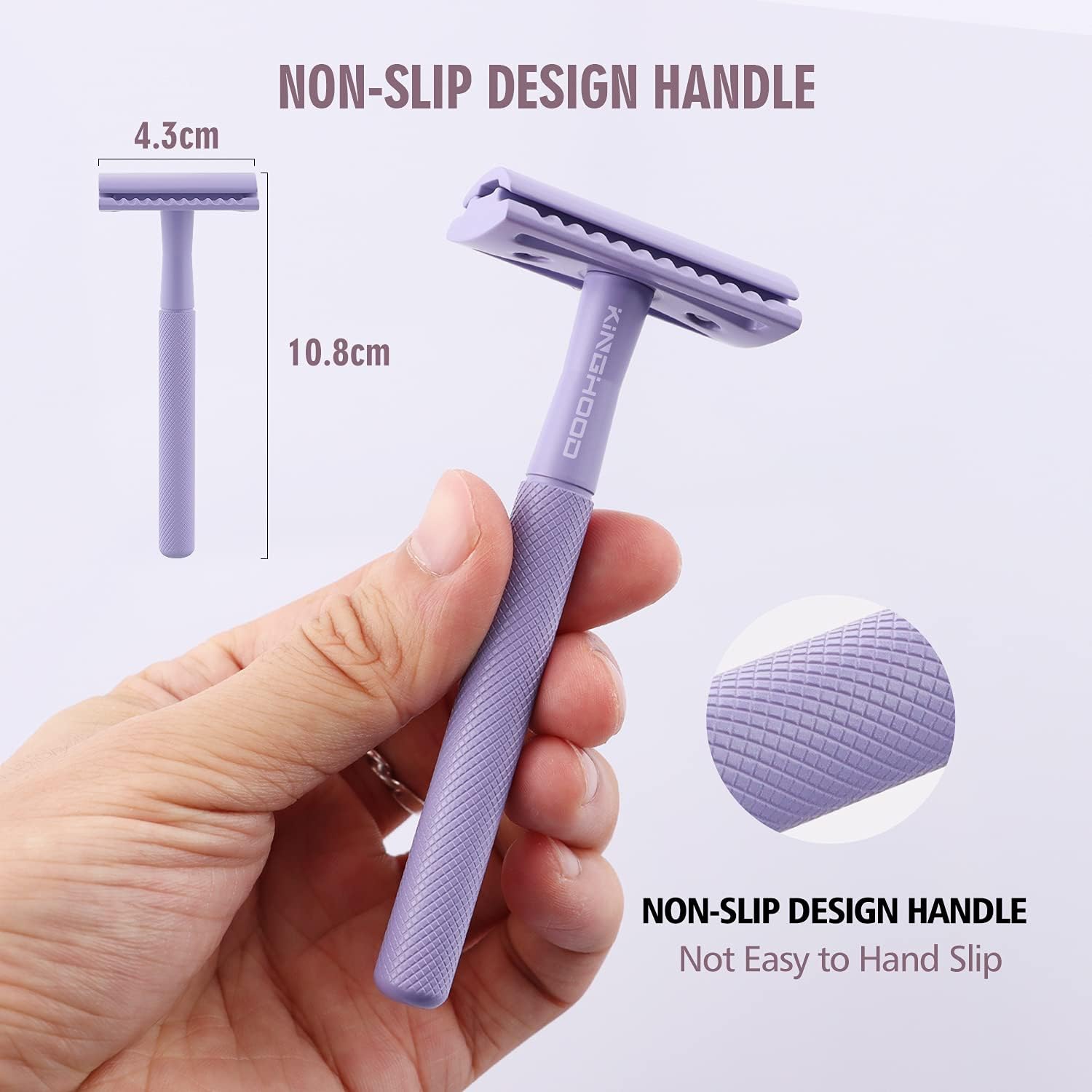 KINGHOOD Copper Single Blade Razor for Gentle & Close Shave - Double Edge Safety Razor with 10 Blade Refills, Long Handle, Weighted Razor, Eco-Friendly & Less Irritation Perfect for Sensitive Skin