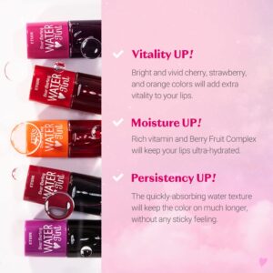 ETUDE Dear Darling Water Tint Strawberry Ade (21AD) | Bright Vivid Color Lip Tint with Moisturizing Pomegranate & Grapefruit Extract to Hydrate your Lips