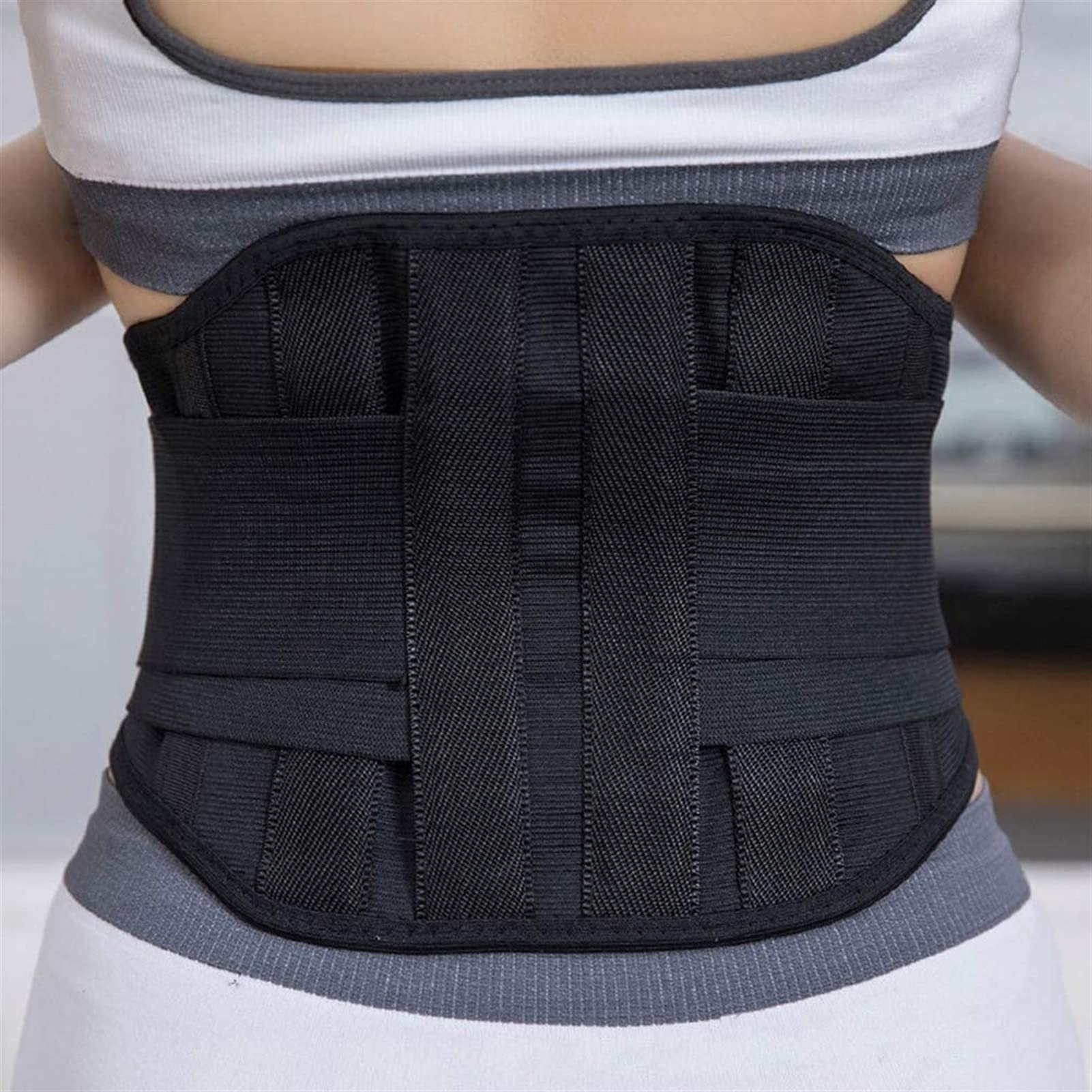 XMSM Lower Back Brace Back Support Belt with Adjustable Straps and Built-in Splints, Lumbar Belt for Pain Relief and Injury Prevention (Size : Medium)