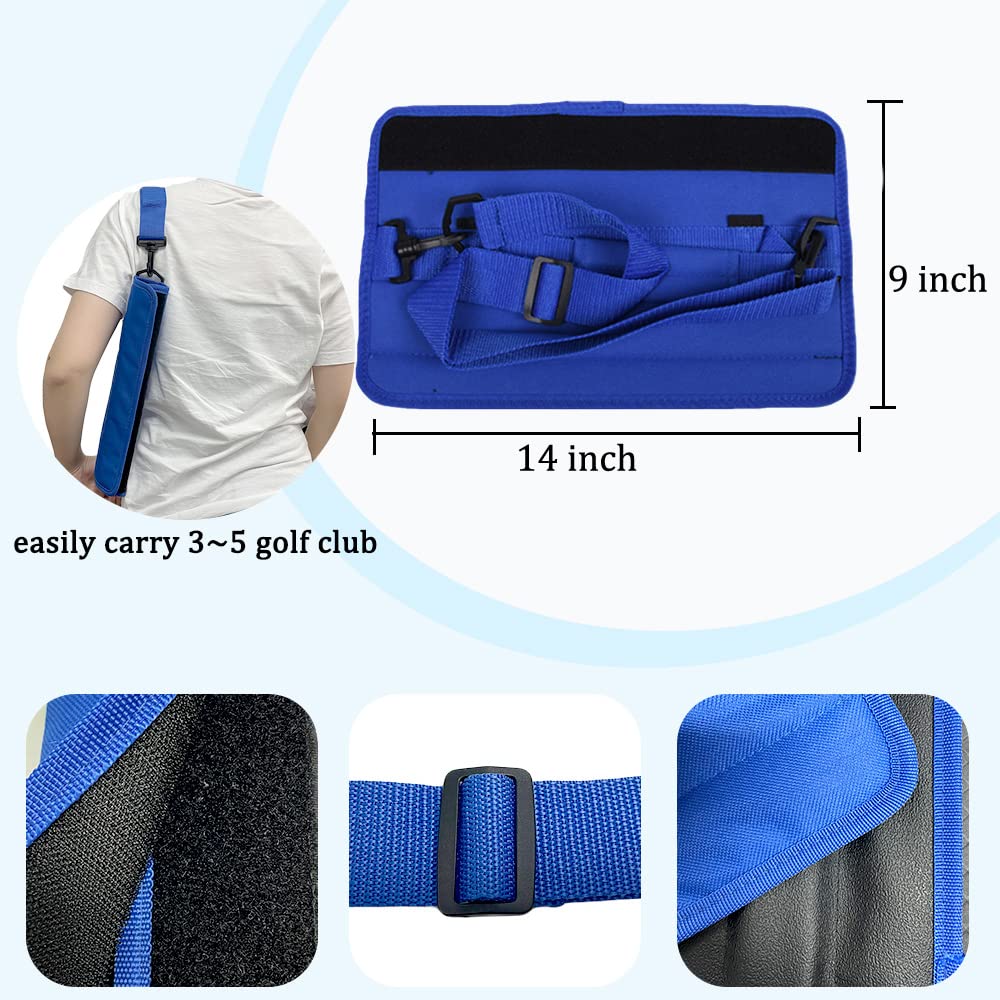 Portable Golf Mini Bag with Shoulder Strap for Driving Range Club Course - Outdoors Practice Organizer Accessories(Blue)