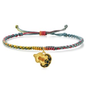 chow sang sang cultural blessings 999 gold gourd (wulu) blessing bracelet for women 92605b | 8.6 inches, (22 cm)