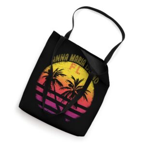 Anna Maria Island Florida Vintage Sunset Palm Trees Tote Bag