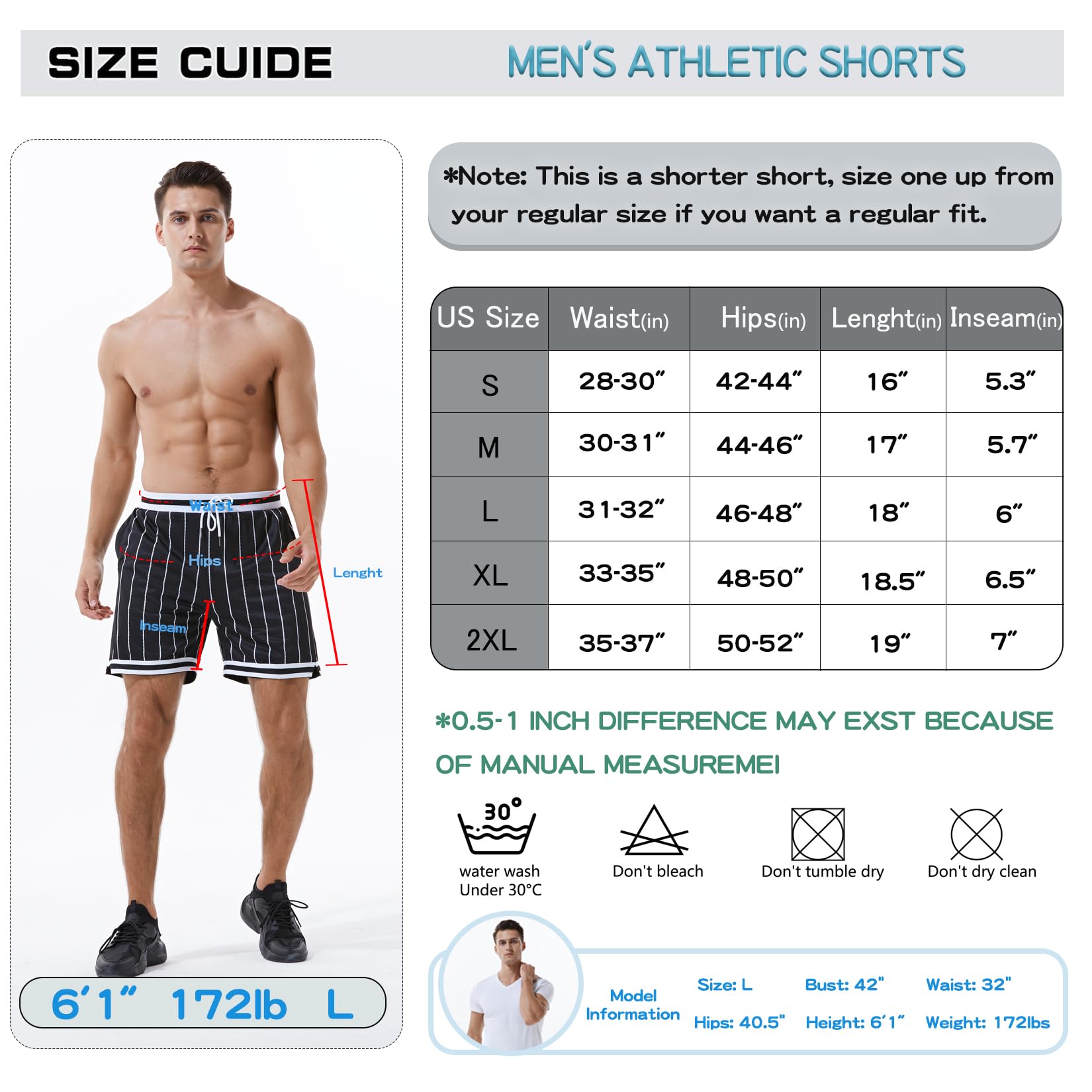 HEALONG Basketball Athletic Shorts Men - Mesh Gym Sports Workout Training Drawstring Retro Casual Fashion Short with Pockets