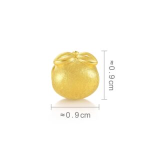 CHOW SANG SANG 999 24K Solid Gold Mini Charm Mandarin Oranges Bracelet for Women 92658C (Gold, 17 CM)