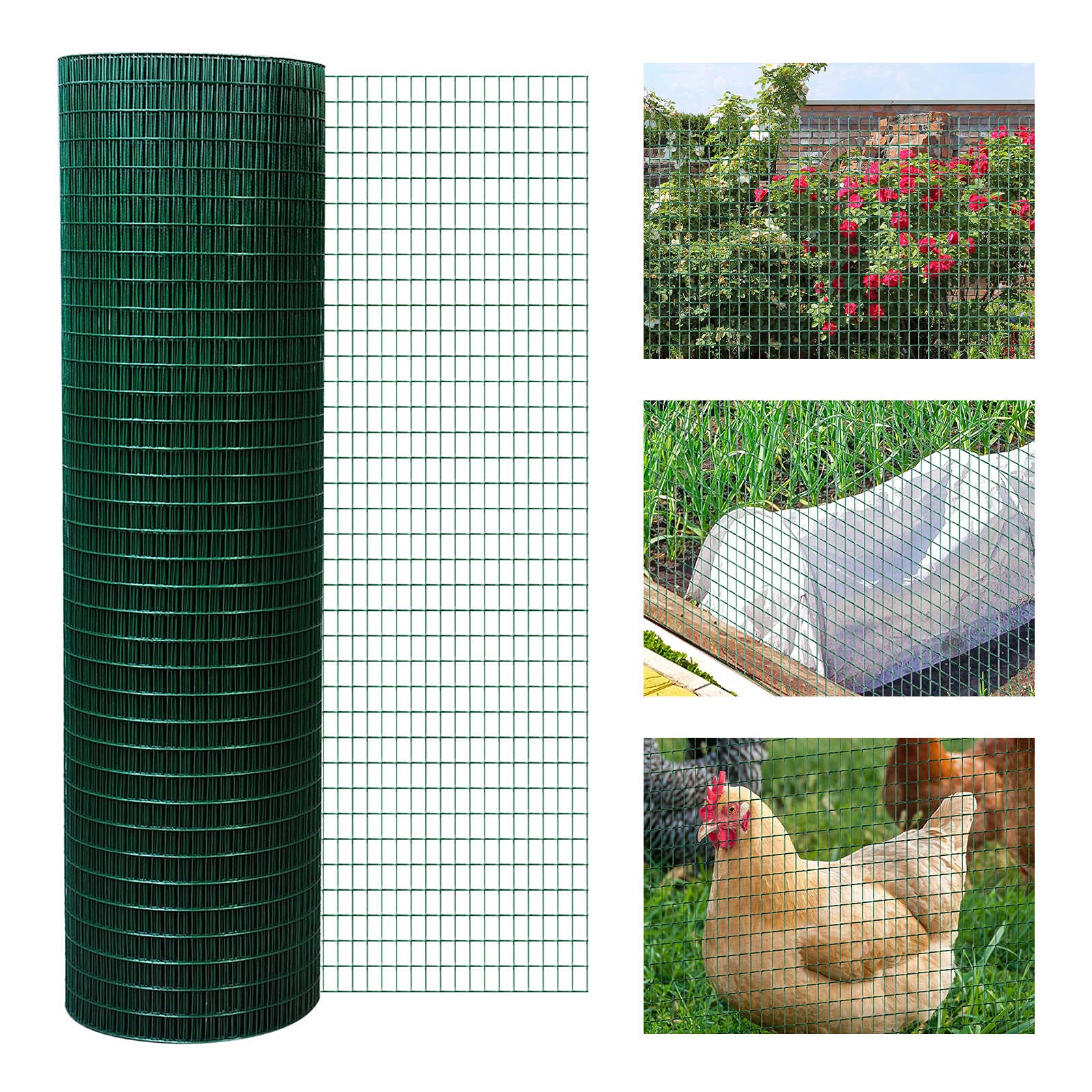 PawHut 98' L x 35.5" H Hardware Cloth, 1/2 x 1 Inch Wire Mesh Fence Netting Roll for Aviary, Chicken Coop, Rabbit Hutch, Animal, Garden Protection