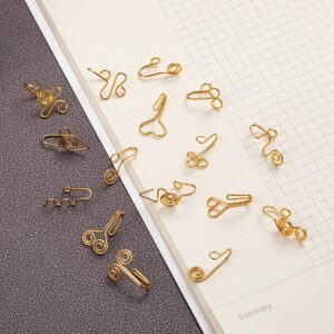 REVOLIA 16Pcs Stainless Steel African Nose Cuff Faux Nose Rings for Women Non Piercing Fake Nose Ring Set G