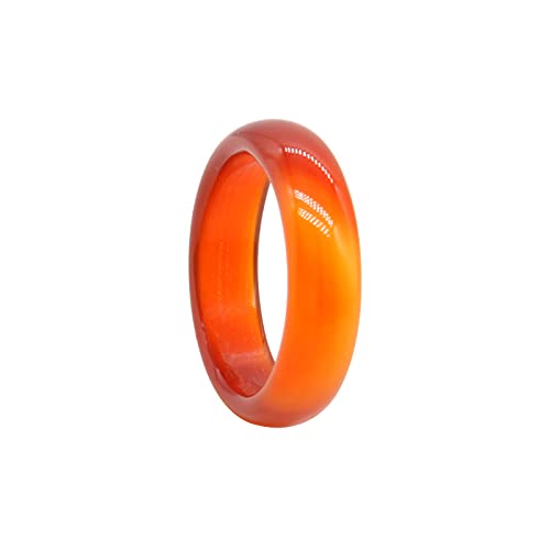 FUTIMELY 2Pcs 6mm Red Carnelian Crystal Rings Set for Women Agate Carnelian Stone Stackable Band Ring (8)