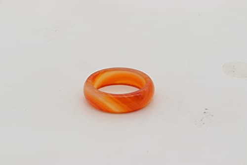 FUTIMELY 2Pcs 6mm Red Carnelian Crystal Rings Set for Women Agate Carnelian Stone Stackable Band Ring (8)