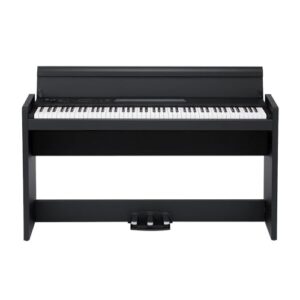 korg, lp-380u digital home piano with 88-key fully weighted keyboard, built-in speakers, furniture stand, and 3-pedal unit (lp-380-bk-u)