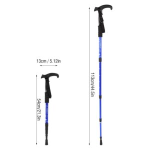 Trekking Poles, Telescopic4 Steps 54-113cm (21.3-44.5inch) Walking Sticks, Aluminum Alloy EVA Telescopic Walking Pole, Portable Walking Cane for Hiking Camping Blue