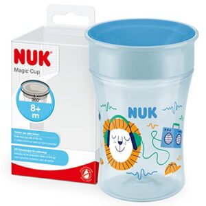 nuk magic cup learning cup 8+ months 230 ml leak-proof 360° drinking rim bpa-free blue