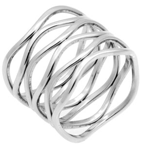 jude jewelers stainless steel braide wave wrap style statement promise anniversary ring (silver, 8)