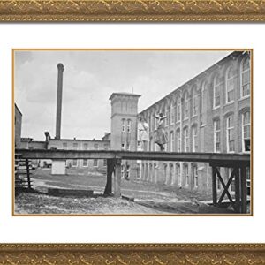 ArtDirect Hine, Lewis Wickes 24x19 Gold Ornate Framed Art Print with Double Matting Titled: Noon Hour Two of the Young Workers in Laurel Cotton Mills Laurel, Massachusetts