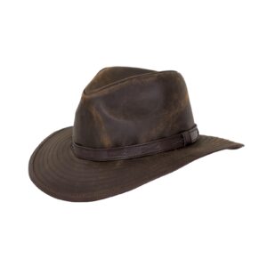 outback trading durable water-resistant western-style wide brim moonshine canyonland hat w/moisture-wicking sweatband, brown