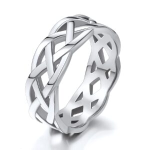 irish celtic ring women stainless steel friendship endless knot ring