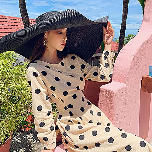 bralafia Oversized Beach Sun Hat for Women Foldable Large Wide Brim Hats Packable Roll up Floppy Cap Summer UV Protection Hat (Black)