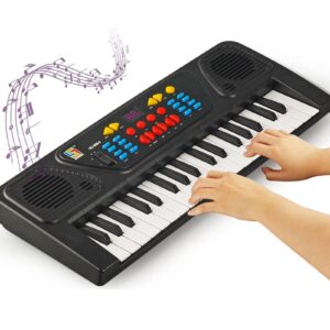 piano keyboard, 37-key kids keyboard piano with mini microphone usb charger, hd real sound quality, for children beginner