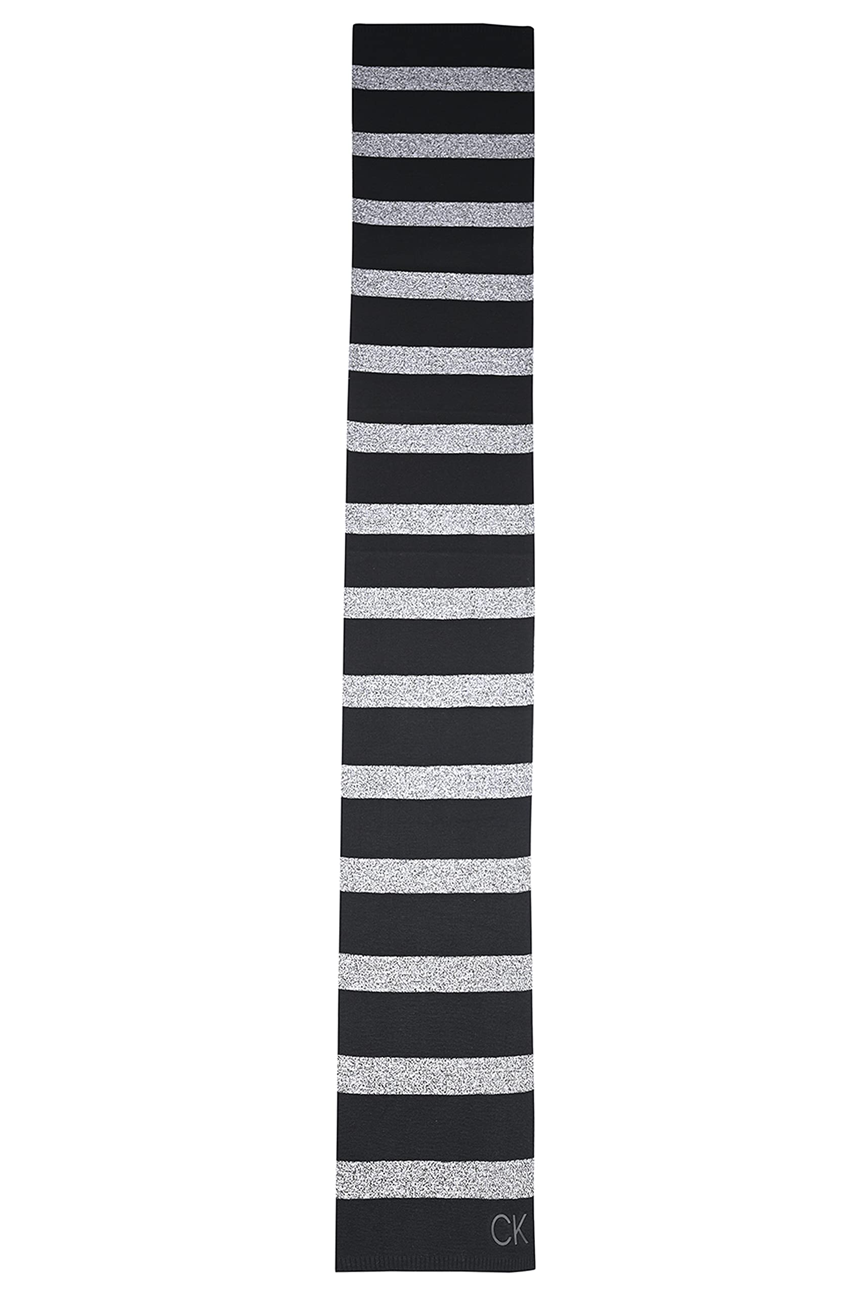 Calvin Klein Men's Scarf, Black and Grey Striped, One Size