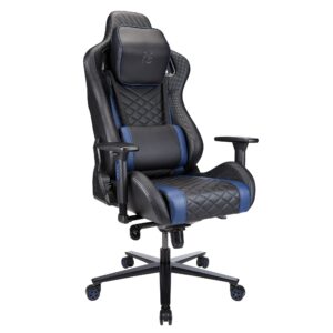 rs gaming™ davanti vegan leather high-back gaming office chair, black/blue, bifma compliant