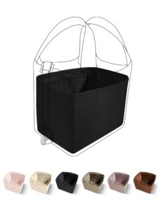 dgaz purse organizer silky smooth,silk,luxury handbag tote in bag shapers, women- fits picotin18/22bags (black, pc18)