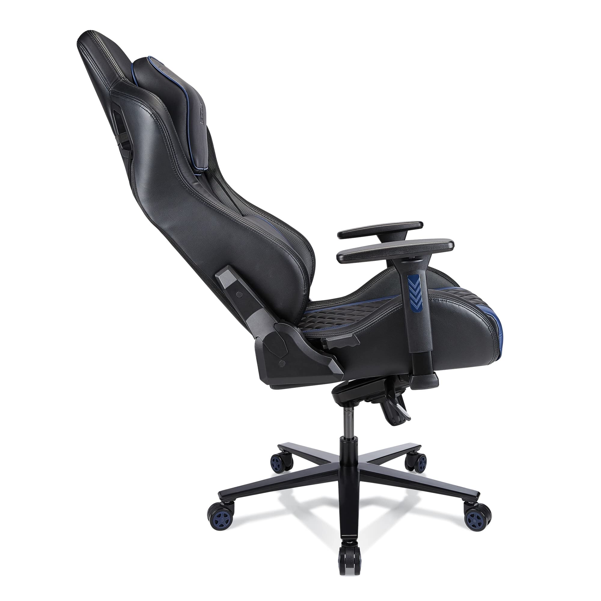 RS Gaming™ Davanti Vegan Leather High-Back Gaming Office Chair, Black/Blue, BIFMA Compliant