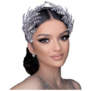 tfanuo bridal headpieces for wedding women rhinestone headband crystal tiara wedding silver bridal hair accessories