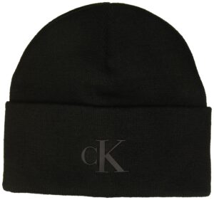 calvin klein men's cuff hat, black big logo, one size