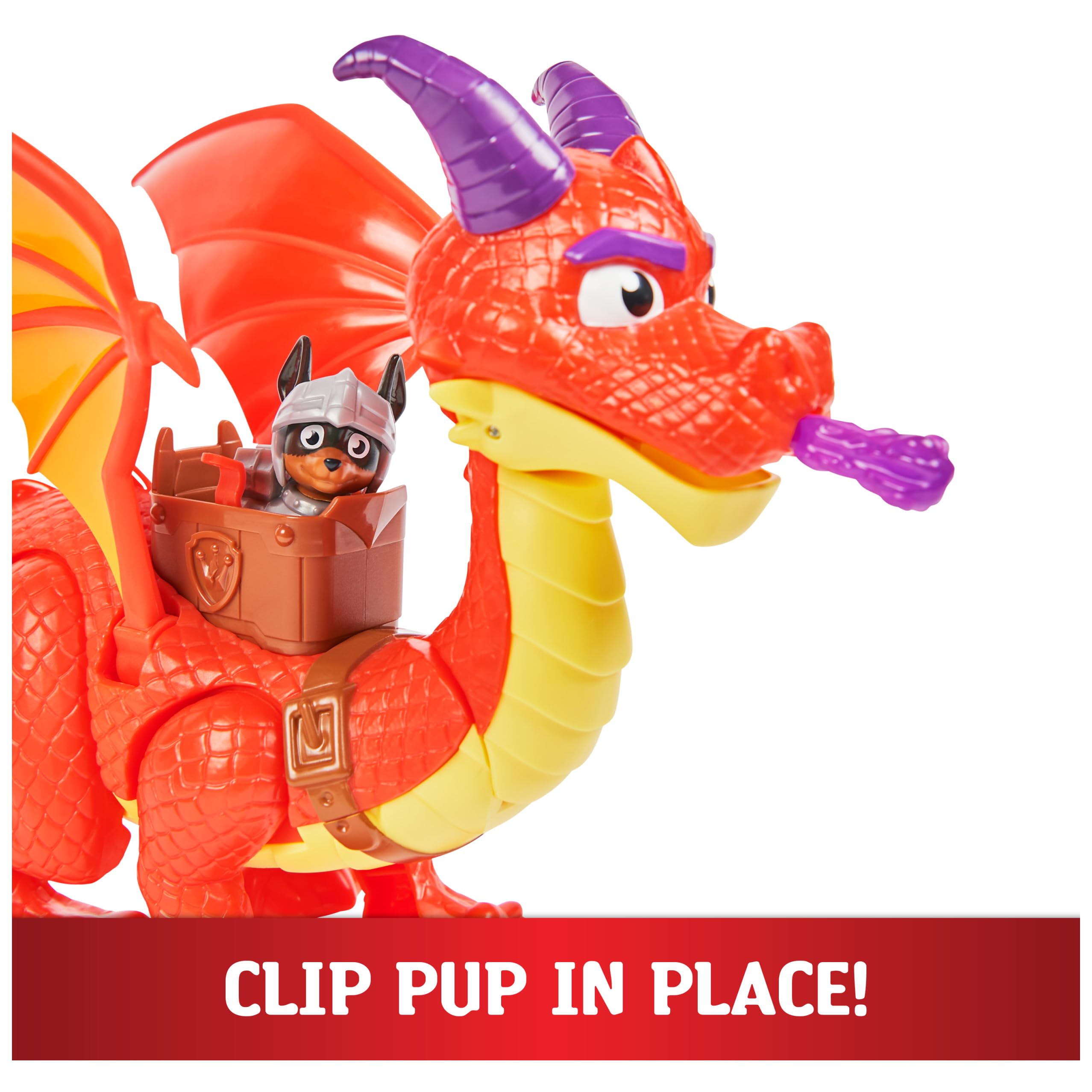 Paw Patrol, Rescue Knights Sparks The Dragon with Super Wings and Pup Claw Action Figures, Kids Toys for Ages 3 and up