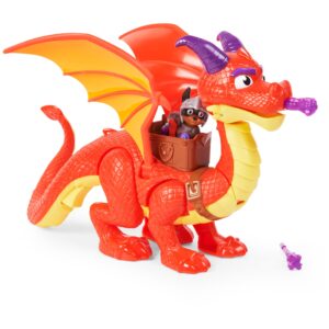 paw patrol, rescue knights sparks the dragon with super wings and pup claw action figures, kids toys for ages 3 and up