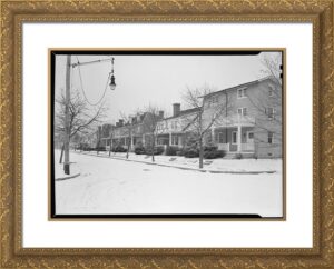 artdirect hine, lewis wickes 24x20 gold ornate framed art print with double matting titled: lancaster, pennsylvania housing houses erected by hamilton development company