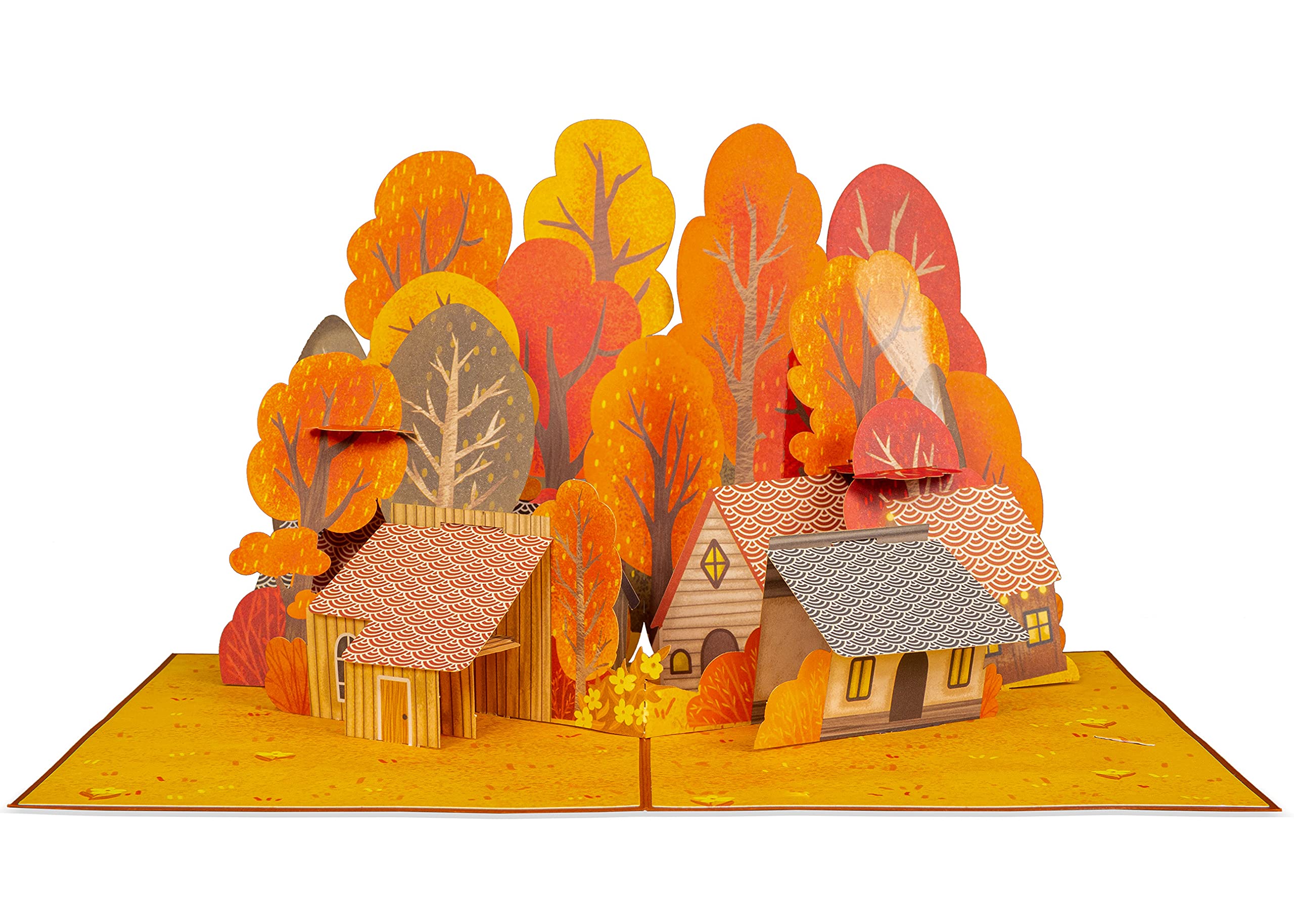 Paper Love 3D Fall Foliage Pop Up Card, For Autumn, Thanksgiving, Halloween, Thank You, Thinking of You or Just Because - 5" x 7" Includes Envelope and Removable Note Tag