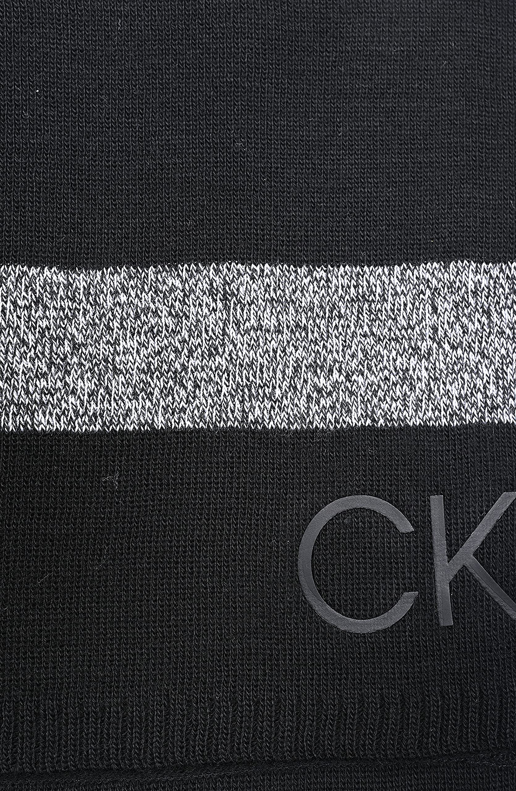 Calvin Klein Men's Scarf, Black and Grey Striped, One Size