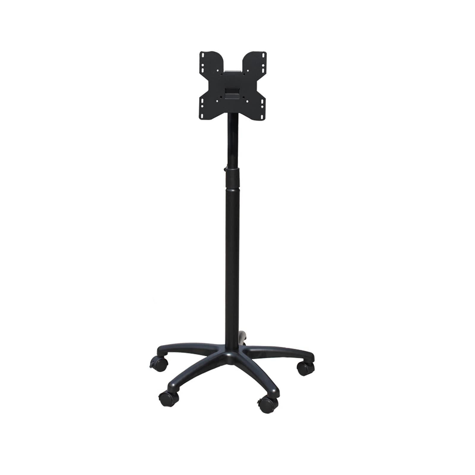 QTBH Monitor Arm Floor-Standing Monitor Mount Stand 43.3 inch high Single Monitor Stand Mobile cart 14"-32" Monitor Stand Mount with 5 Rollers, Hold up to 44lbs Monitor Desk Mount