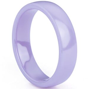 jude jewelers stainless steel classic simple plain dome style ceramic wedding band ring (light purple, 10)