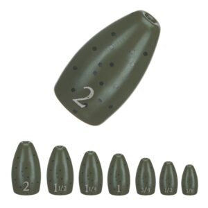 reaction tackle tungsten flipping weights sinkers - 3/8 never chip green pumpkin