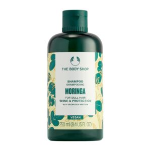 the body shop moringa shine & protection shampoo, for dull hair, vegan