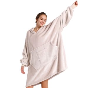 REDESS Blanket Hoodie Sweatshirt, Wearable Blanket Oversized Sherpa with Sleeves and Giant Pocket, Cozy Hoodie for Adult Kids